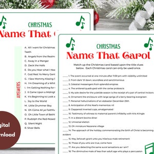 Christmas Games, Christmas Name That Carol, Christmas Song Game ...