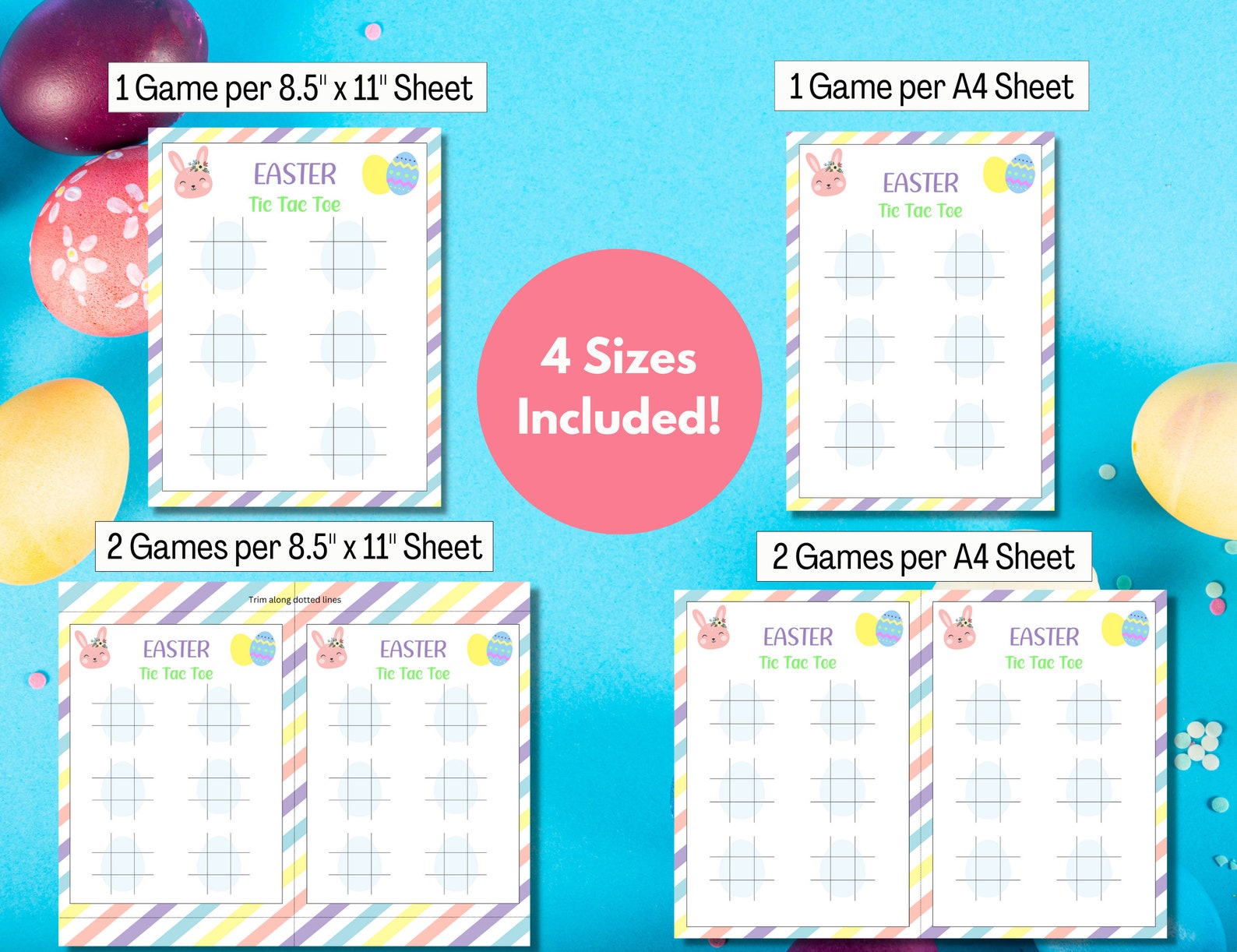 Easter Tic Tac Toe Game | Kids Easter Games | Printable Easter Games ...