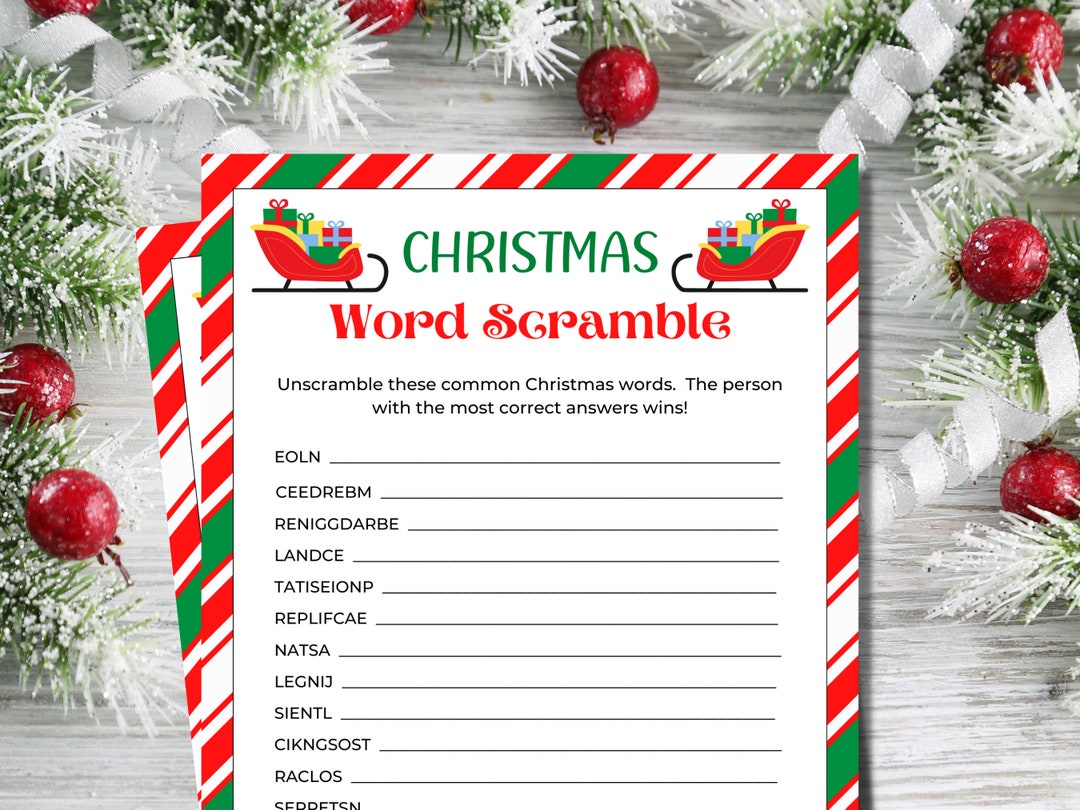 Christmas Word Scramble Game | Christmas Unscramble Game | Christmas ...