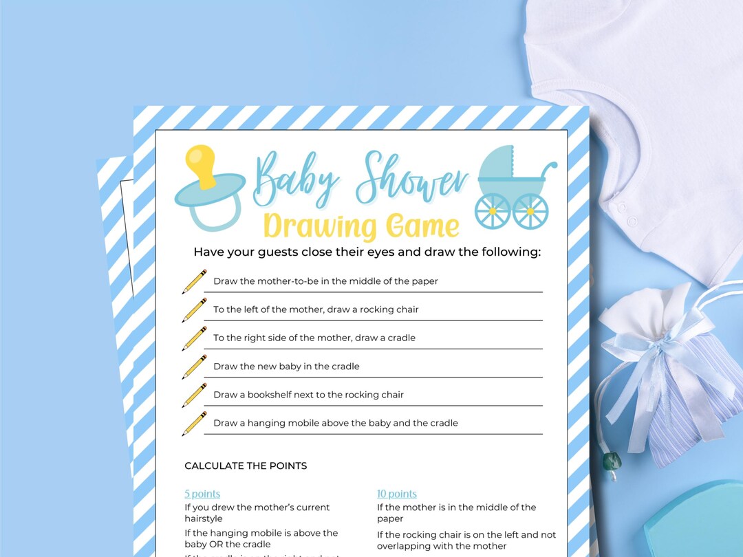 Baby Shower Drawing Game | Draw the Baby | Printable Baby Shower Games ...