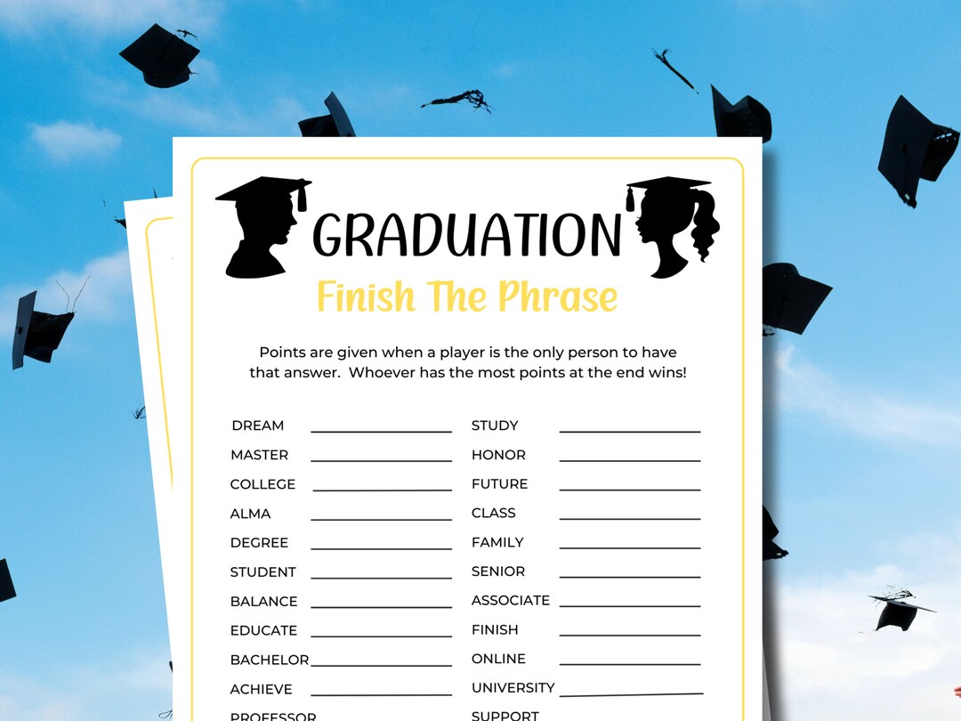 Graduation Finish the Phrase | Fill in the Blank | 2026 Graduation ...