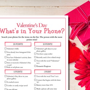 Valentines Day What's in Your Phone Game, Ice Breaker Games, Valentines ...