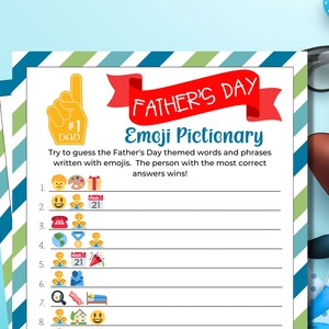 Fathers Day Emoji Pictionary | Fathers Day Emoji Game | Fathers Day ...