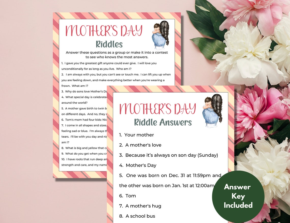 Mothers Day Riddles | Mothers Day Riddle Me This | Mothers Day Games ...