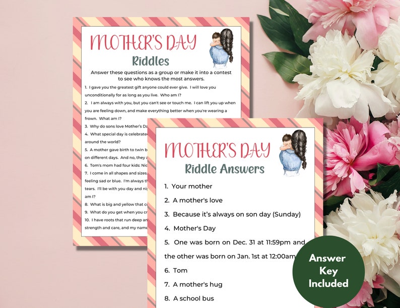 Mothers Day Riddles | Mothers Day Riddle Me This | Mothers Day Games ...