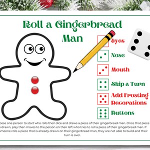 Roll a Christmas Drawing, Dice Game, Christmas Printable Game, Kids ...