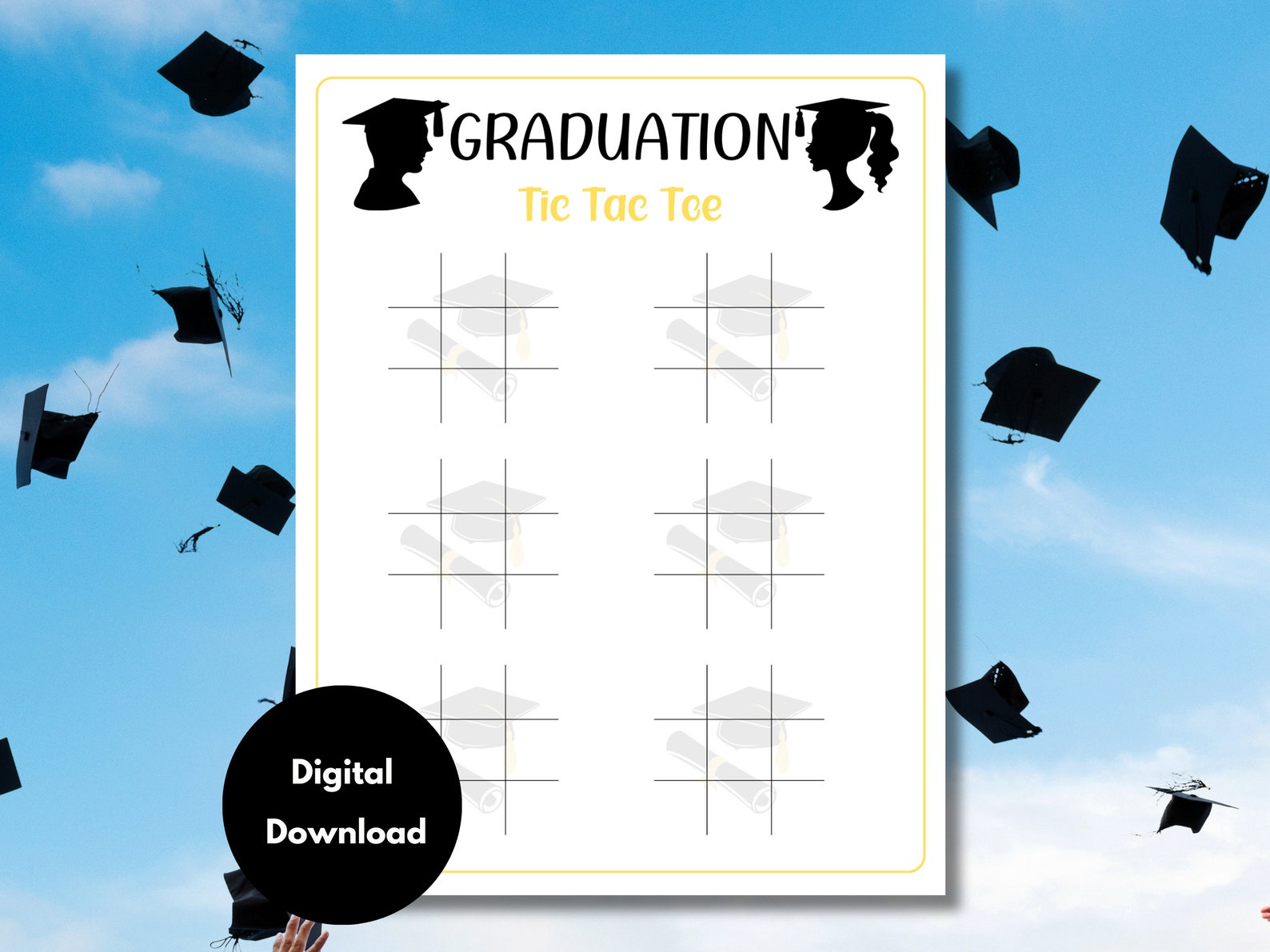 Graduation Tic Tac Toe Game | Kids Graduation Games | 2024 Graduation ...