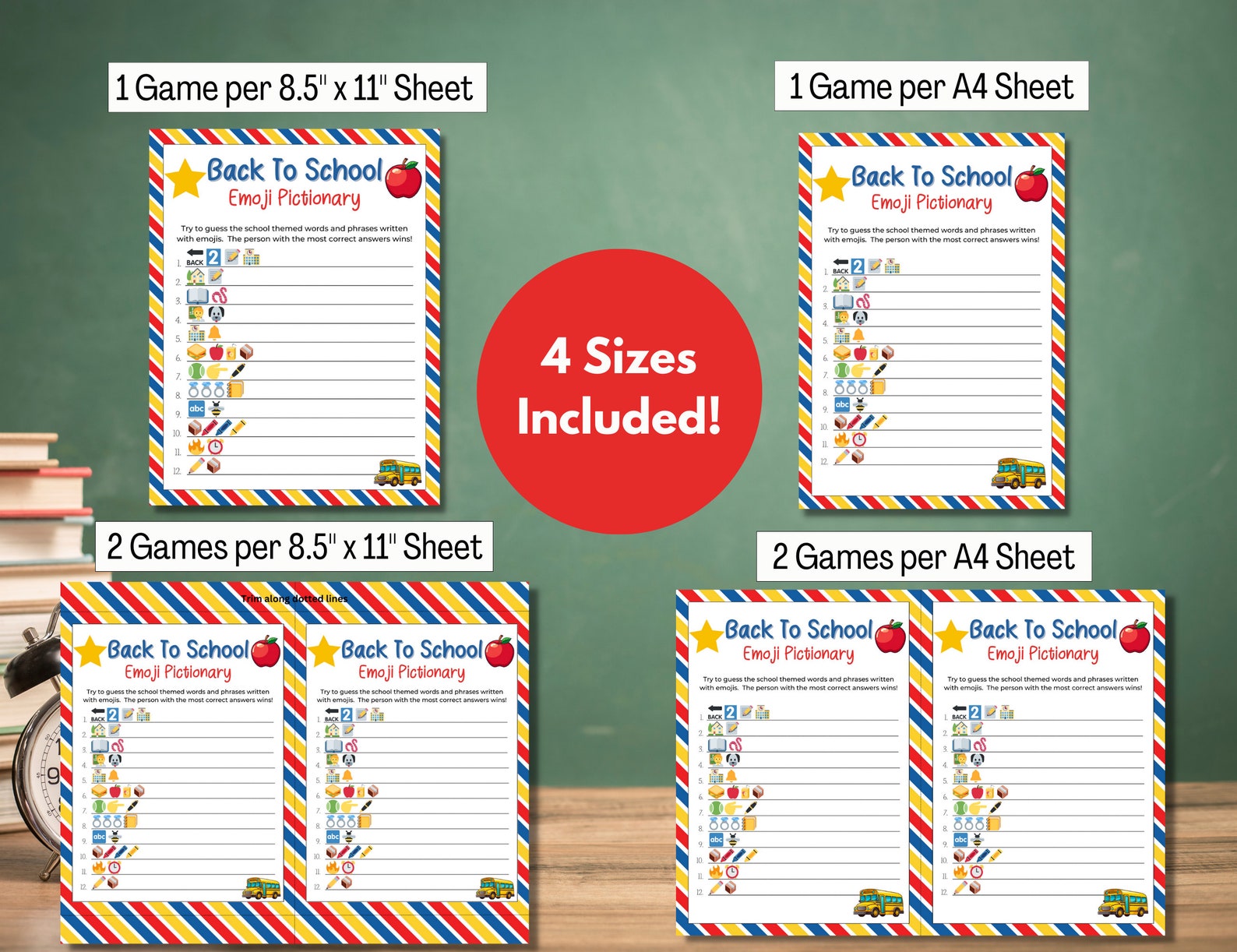 Back to School Emoji Pictionary | Back to School Emoji Game | Back to ...