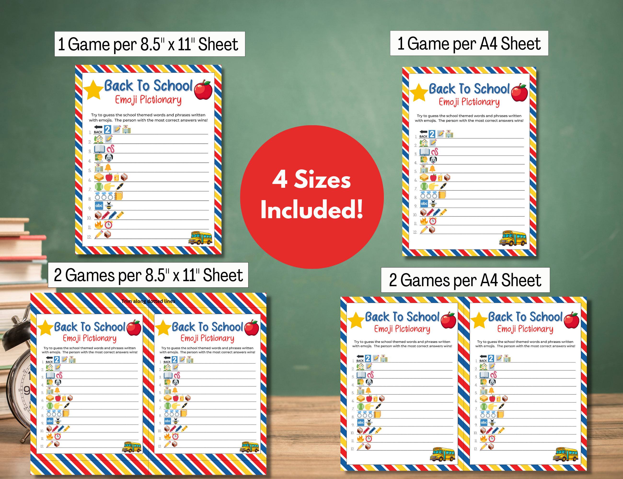 Back to School Emoji Pictionary | Back to School Emoji Game | Back to ...