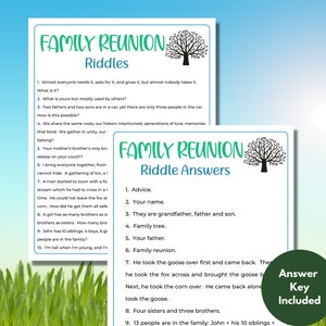 Family Reunion Riddles | Family Reunion Riddle Me This | Family Reunion ...