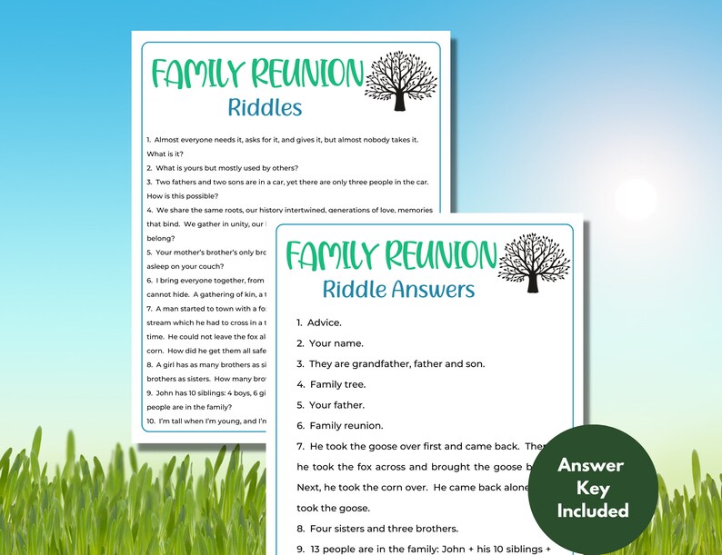 Family Reunion Riddles | Family Reunion Riddle Me This | Family Reunion ...