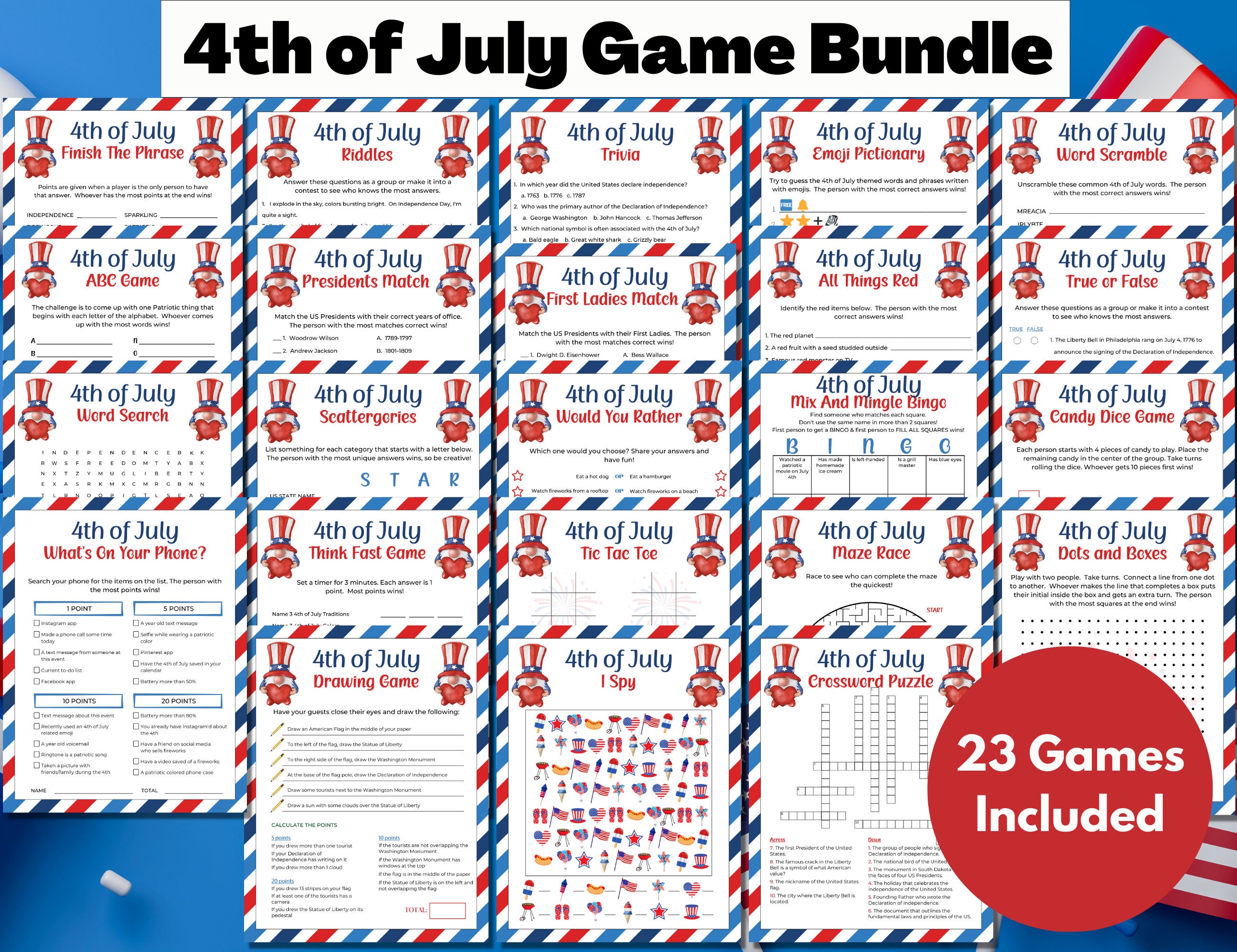 4th of July Games | Fourth of July | 4th of July Game Bundle | Family ...