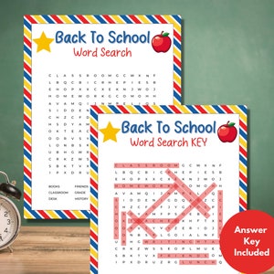 Back to School Word Search | Back to School Word Puzzle | Icebreaker ...