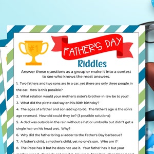Fathers Day Riddles | Fathers Day Riddle Me This | Fathers Day Games ...