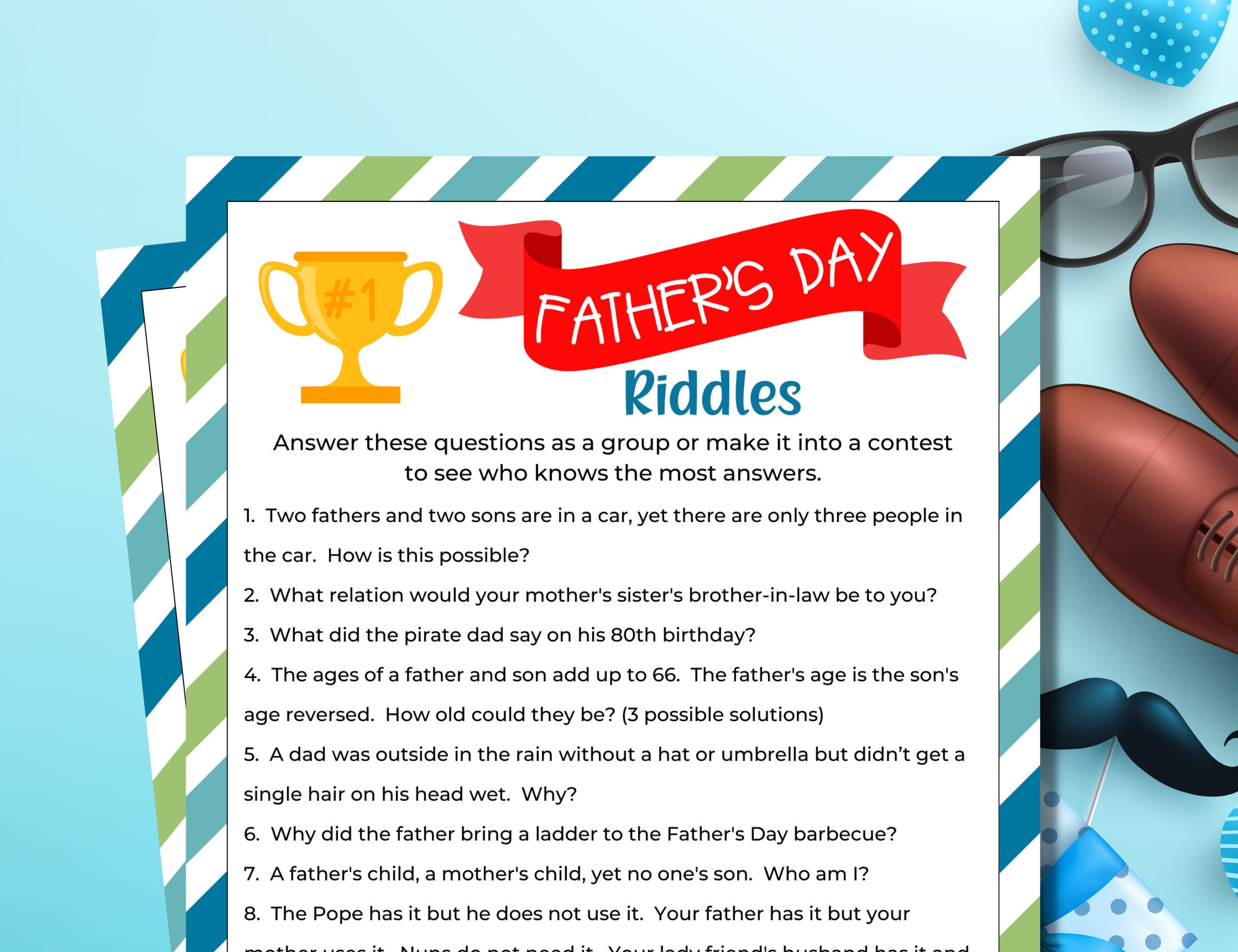 Fathers Day Riddles | Fathers Day Riddle Me This | Fathers Day Games ...