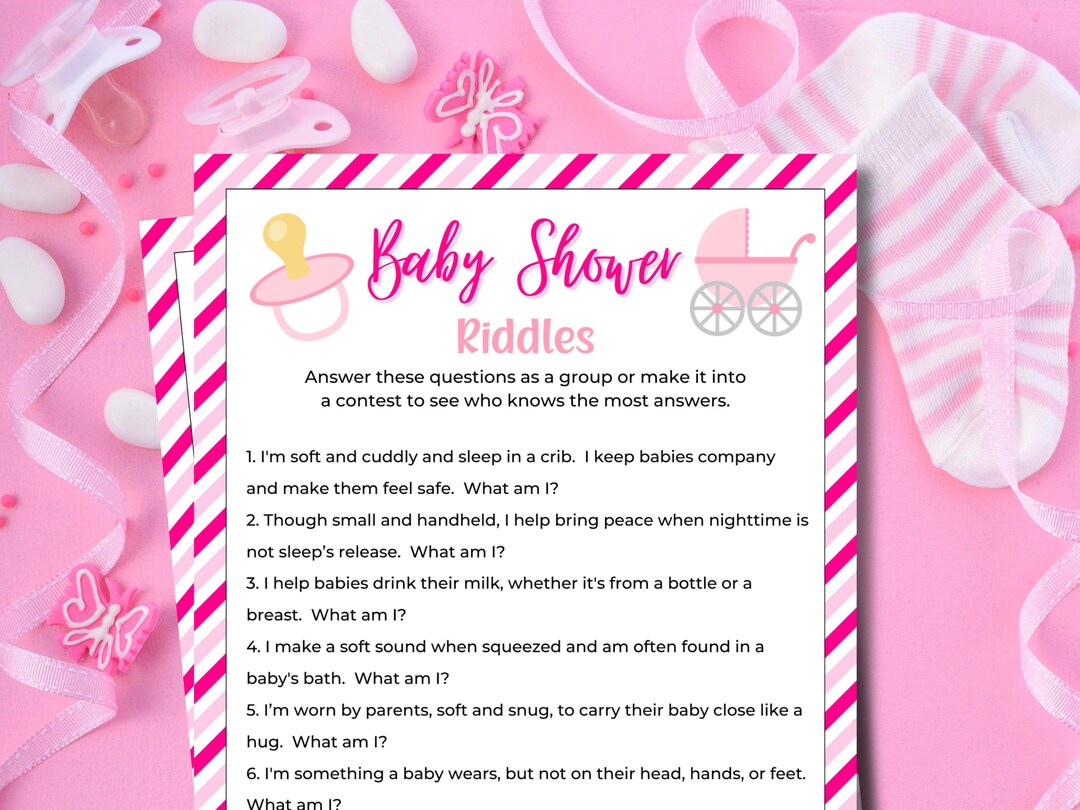 Baby Shower Riddles Baby Shower Riddle Me This Baby Shower Games Party ...