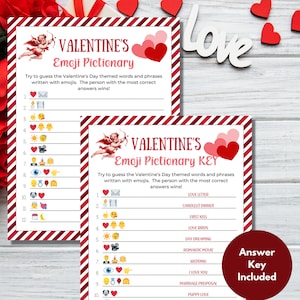 Valentines Emoji Pictionary Game | Valentines Emoji Game | Valentines ...