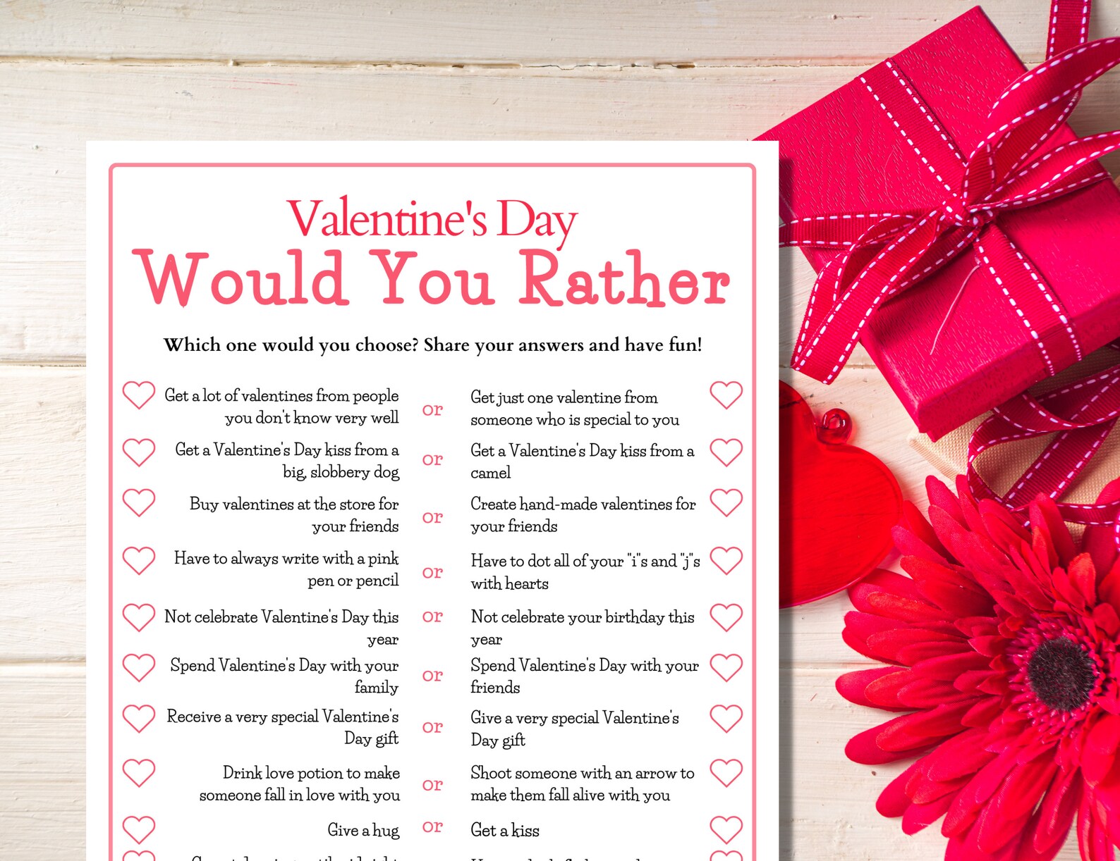 Valentines Day Would You Rather, Valentines Day This or That ...
