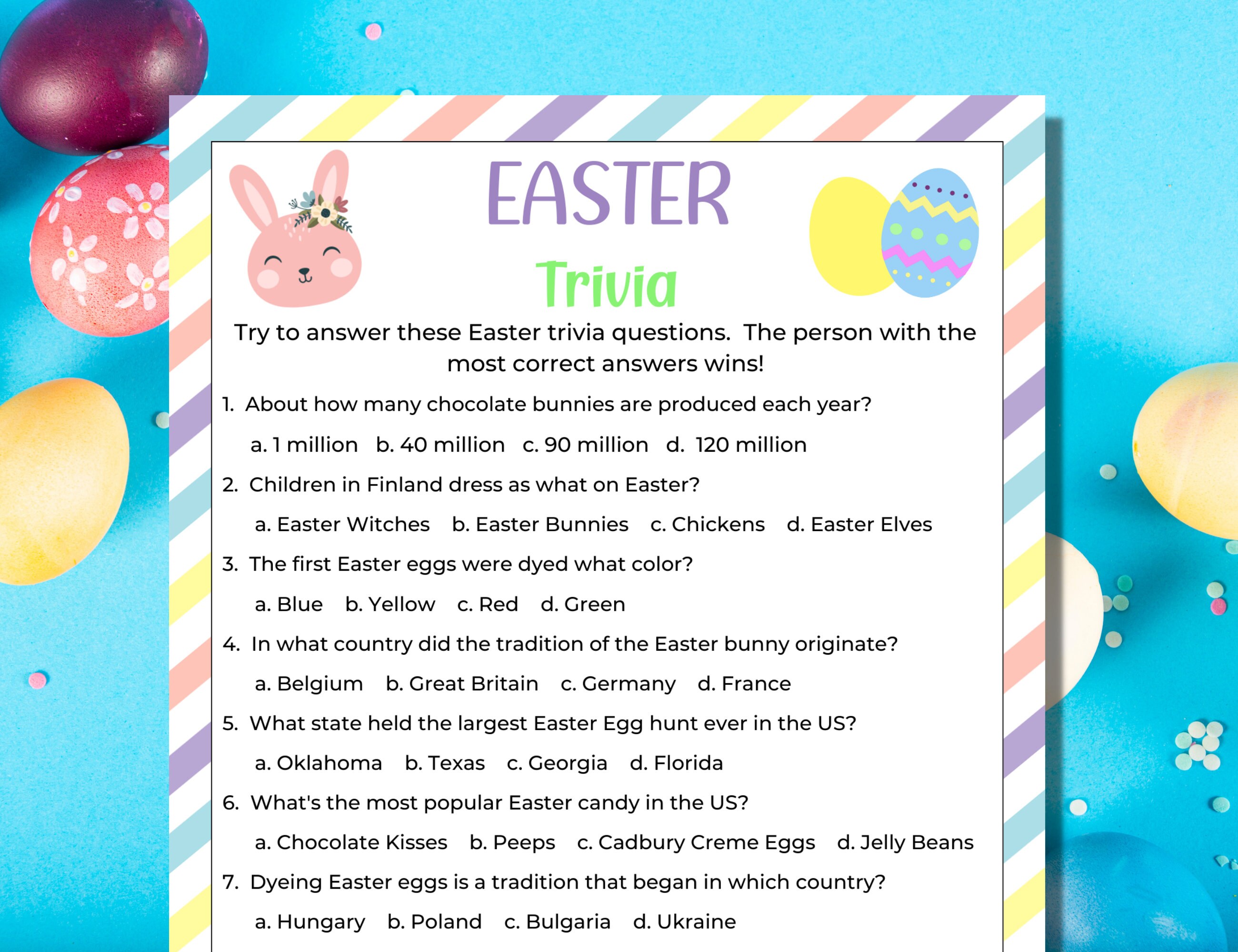 Easter Trivia Game | Easter Games | Easter Party Game | Easter Family ...