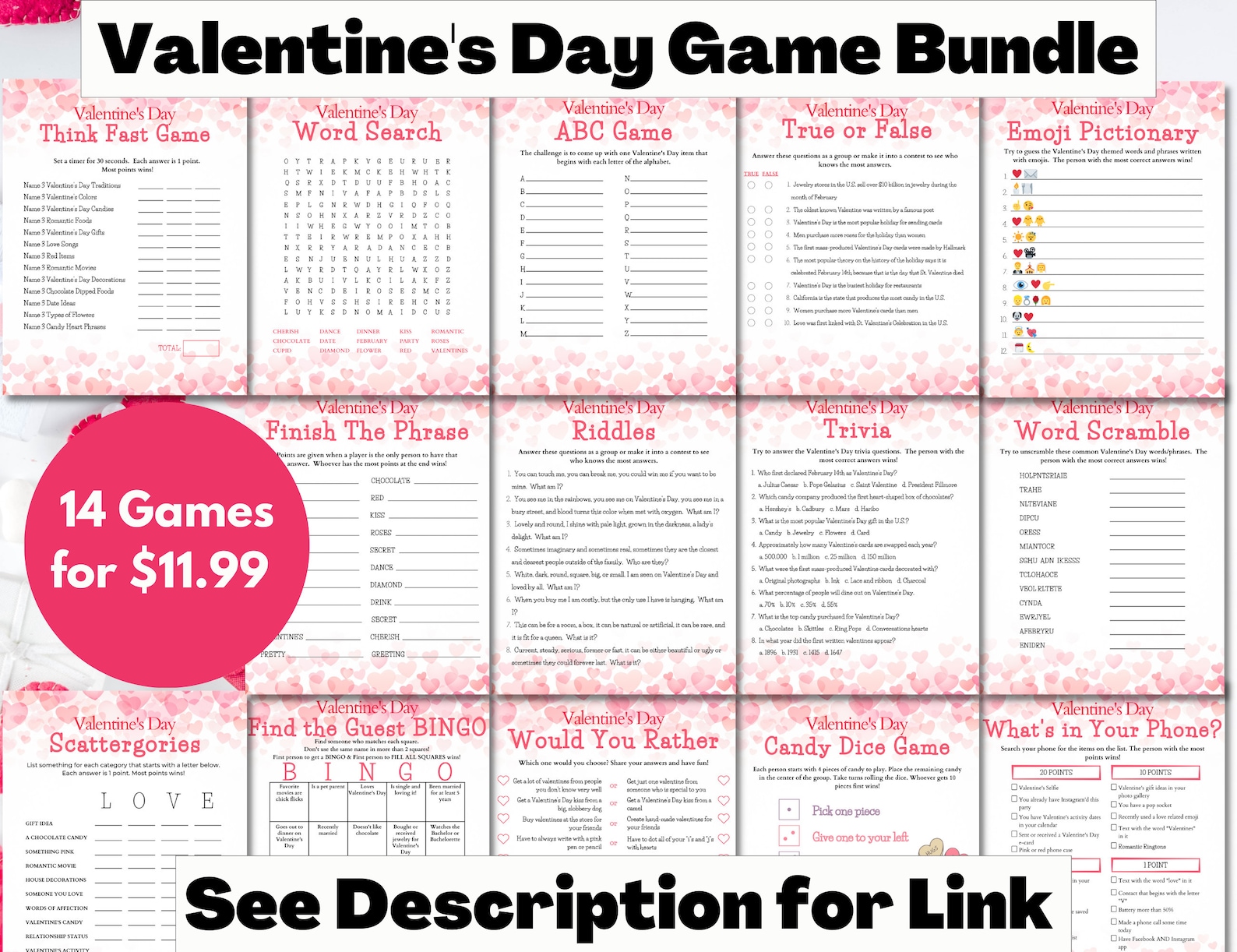 Valentines Day Trivia Game, Valentines Day Games, Valentines Day Party ...