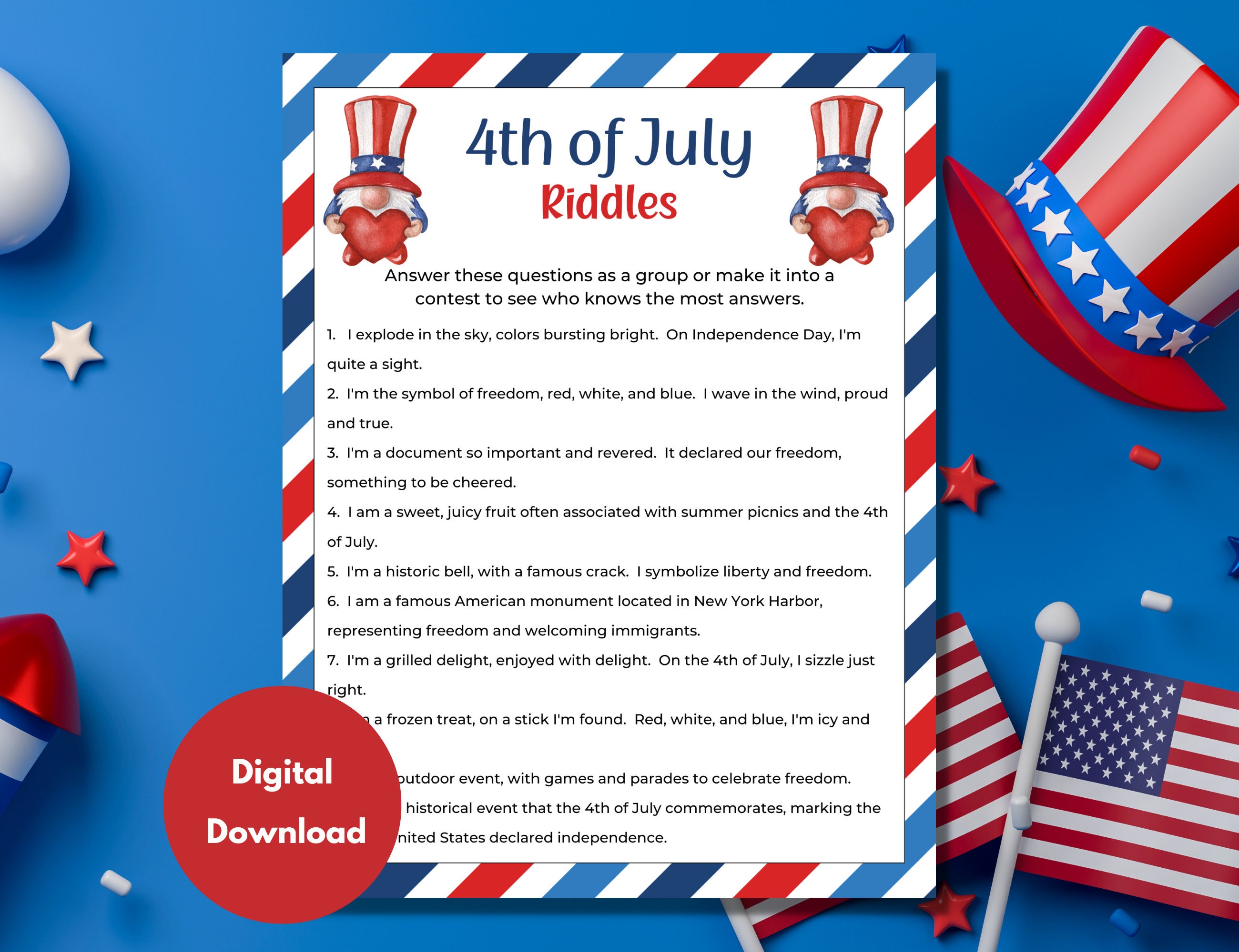4th of July Riddles | 4th of July Riddle Me This | 4th of July Games ...