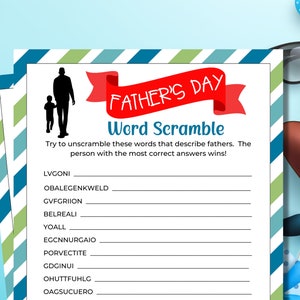Fathers Day Word Scramble Game | Fathers Day Unscramble Game | Fathers ...