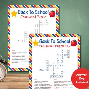 Back to School Crossword Puzzle | Back to School Word Puzzle | Back to ...