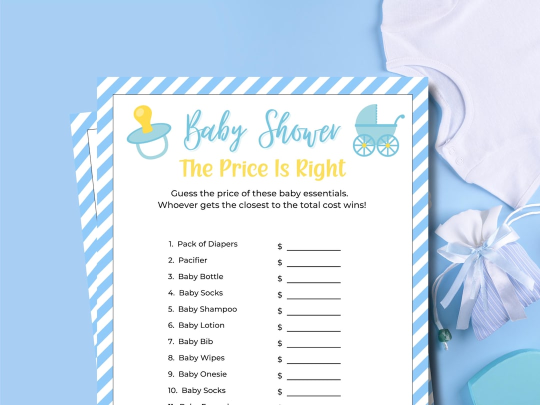 The Price is Right Baby Shower Game | Guess the Price | Baby Shower ...