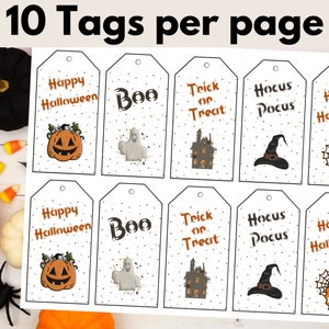 Halloween Treat Tags, Halloween Party Favor Tag, Printable Halloween ...