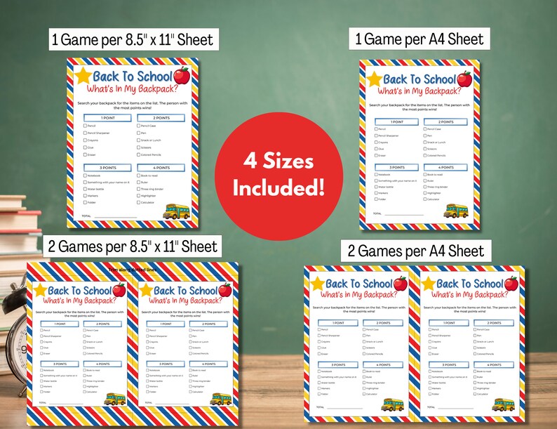 Back to School What's in My Backpack Game | Scavenger Hunt | First Day ...