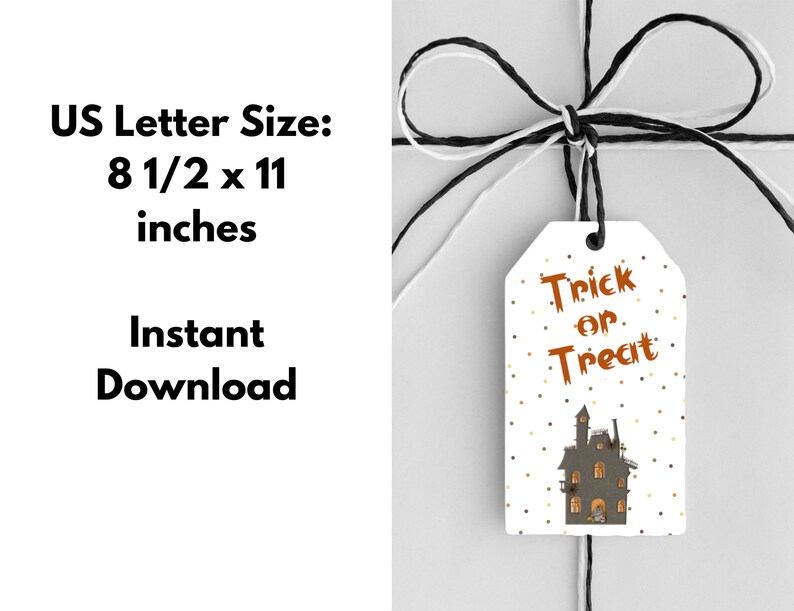 Halloween Treat Tags, Halloween Party Favor Tag, Printable Halloween ...