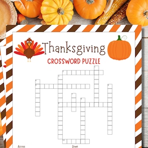 Thanksgiving Crossword Puzzle | Thanksgiving Word Puzzle | Thanksgiving ...