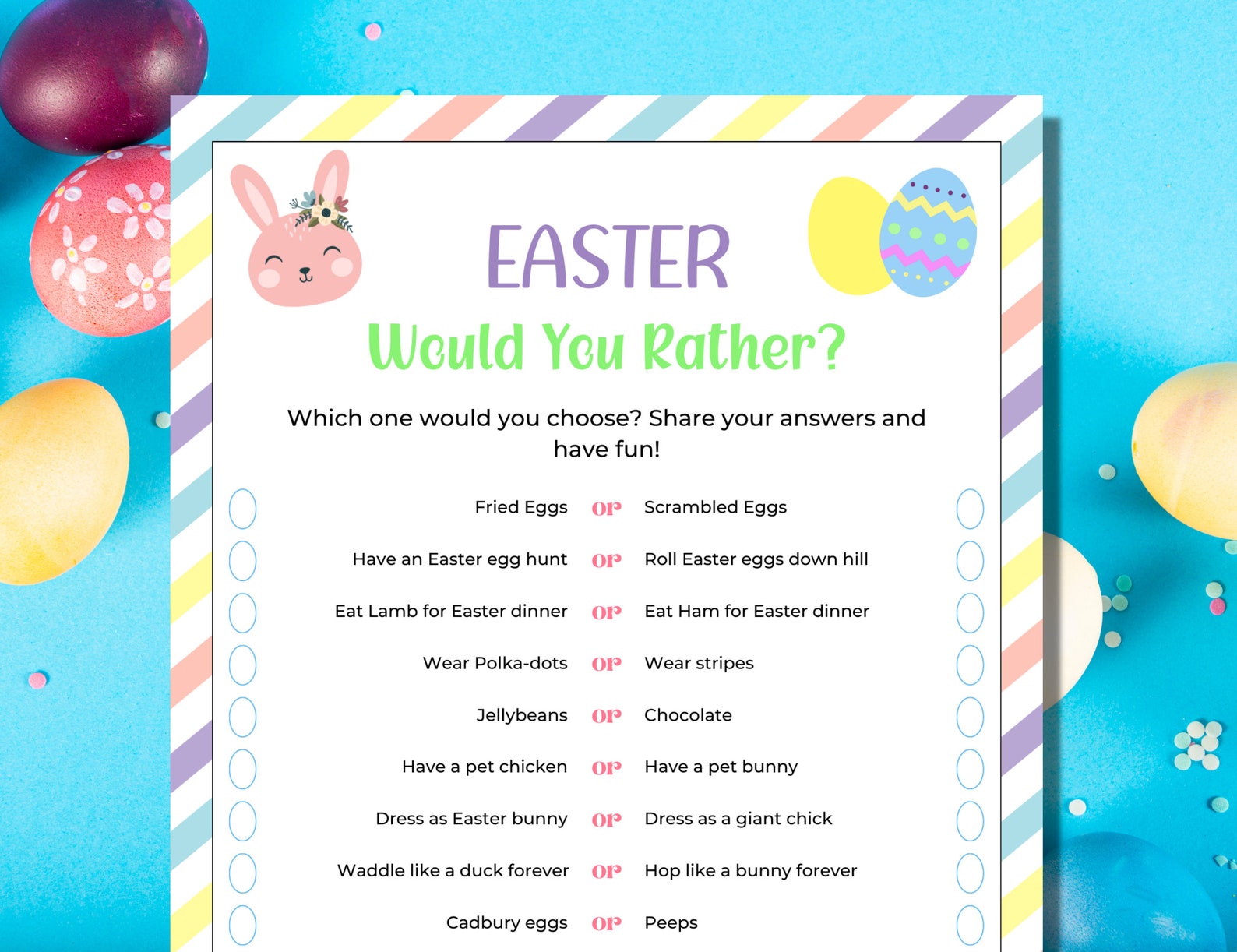 Easter Would You Rather | Easter This or That Game | Printable Easter ...