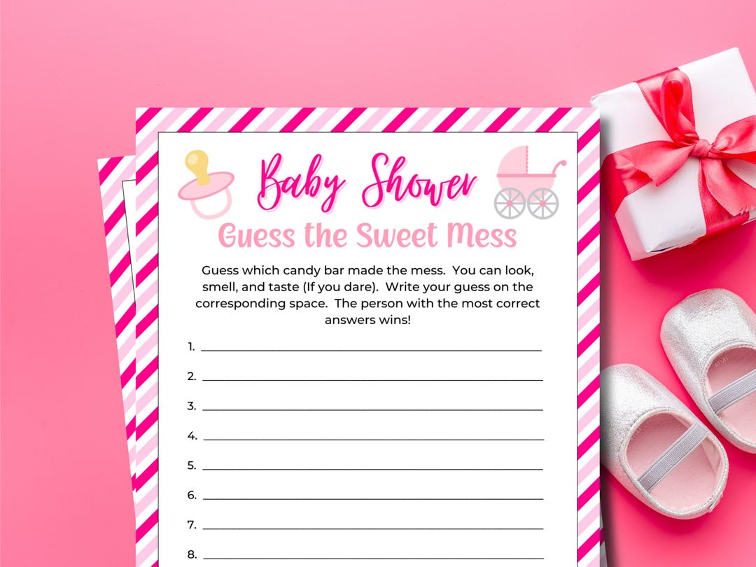 Guess the Sweet Mess | Dirty Diaper Candy Bar Game | Printable Baby ...