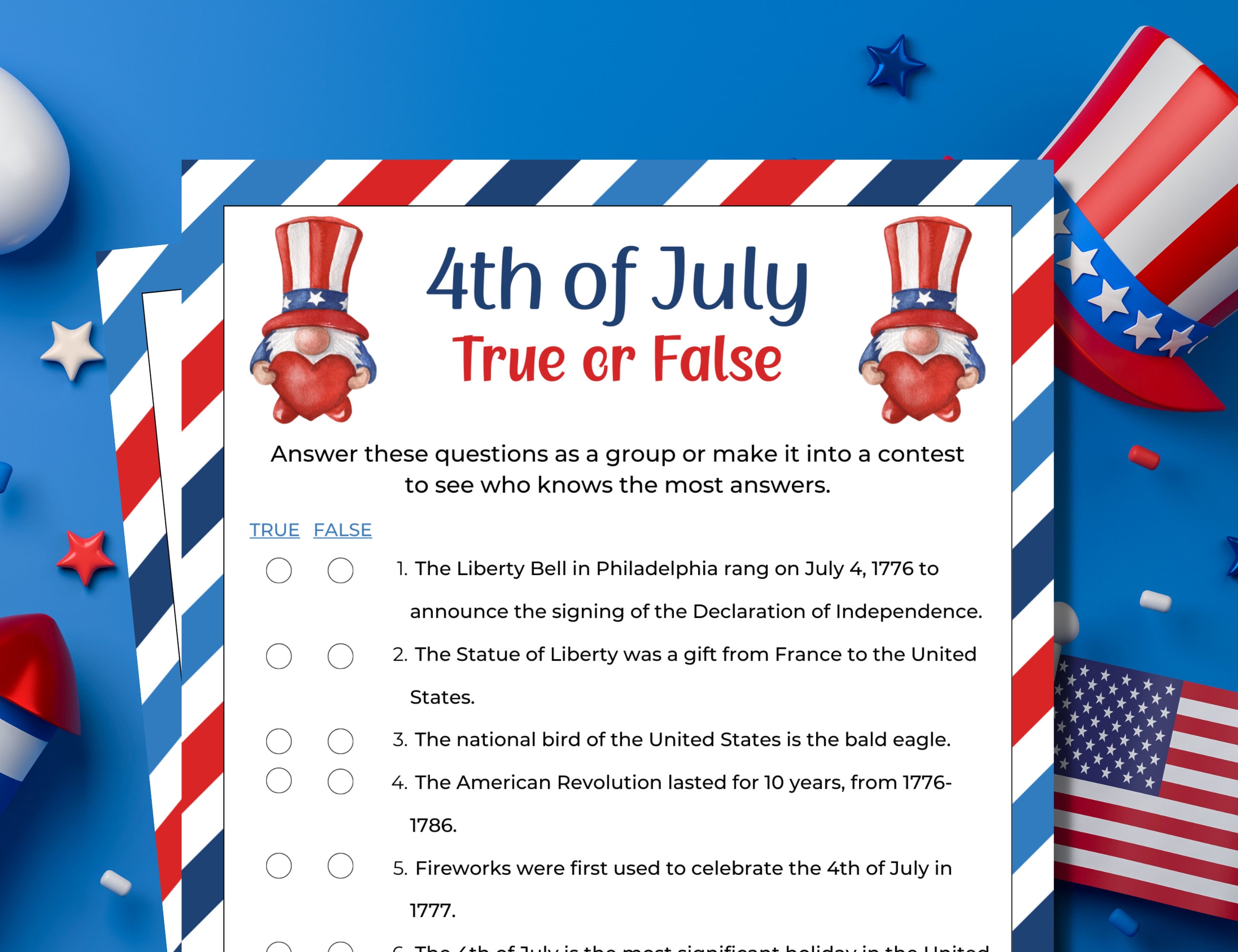 4th of July True or False Game | 4th of July This or That | 4th of July ...