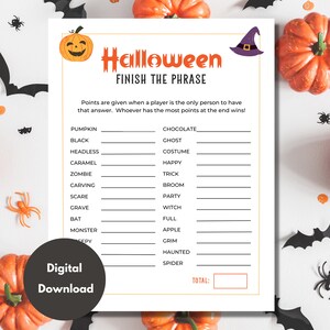 Halloween Finish the Phrase | Fill in the Blank | Halloween Games ...