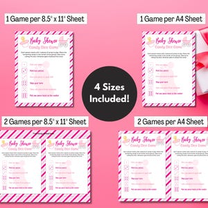 Baby Shower Candy Dice Game | Baby Dice Game | Printable Baby Shower ...