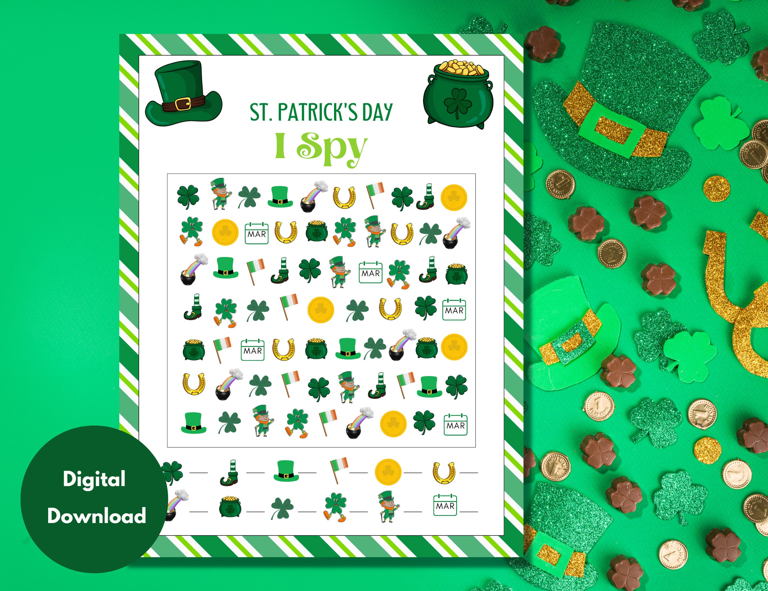 St Patrick's Day I Spy Game, Look and Find Game, St Patrick's Day Games ...