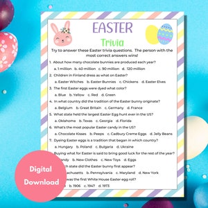 Easter Trivia Game | Easter Games | Easter Party Game | Easter Family ...