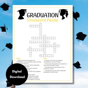 Graduation Crossword Puzzle | Graduation Word Puzzle | 2024 Graduation ...