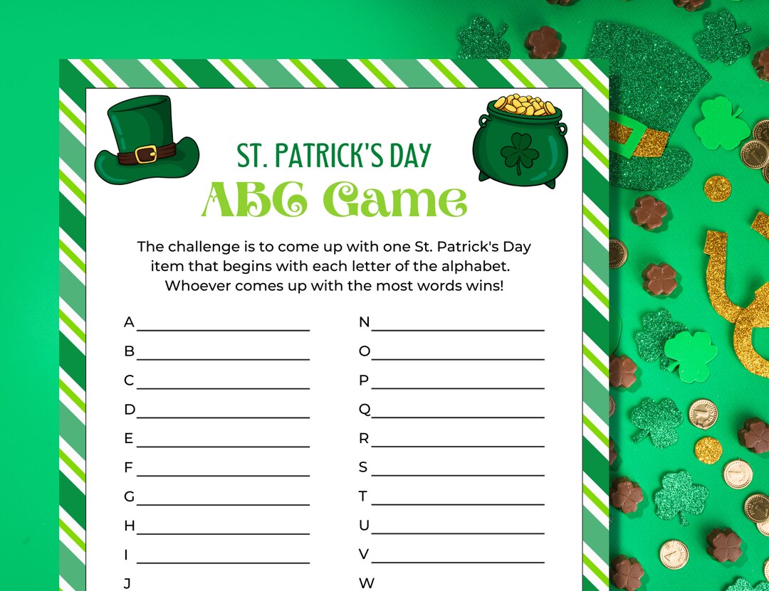 St Patrick's Day ABC Game, A-Z Race Game, Alphabet Game, St Patrick's ...