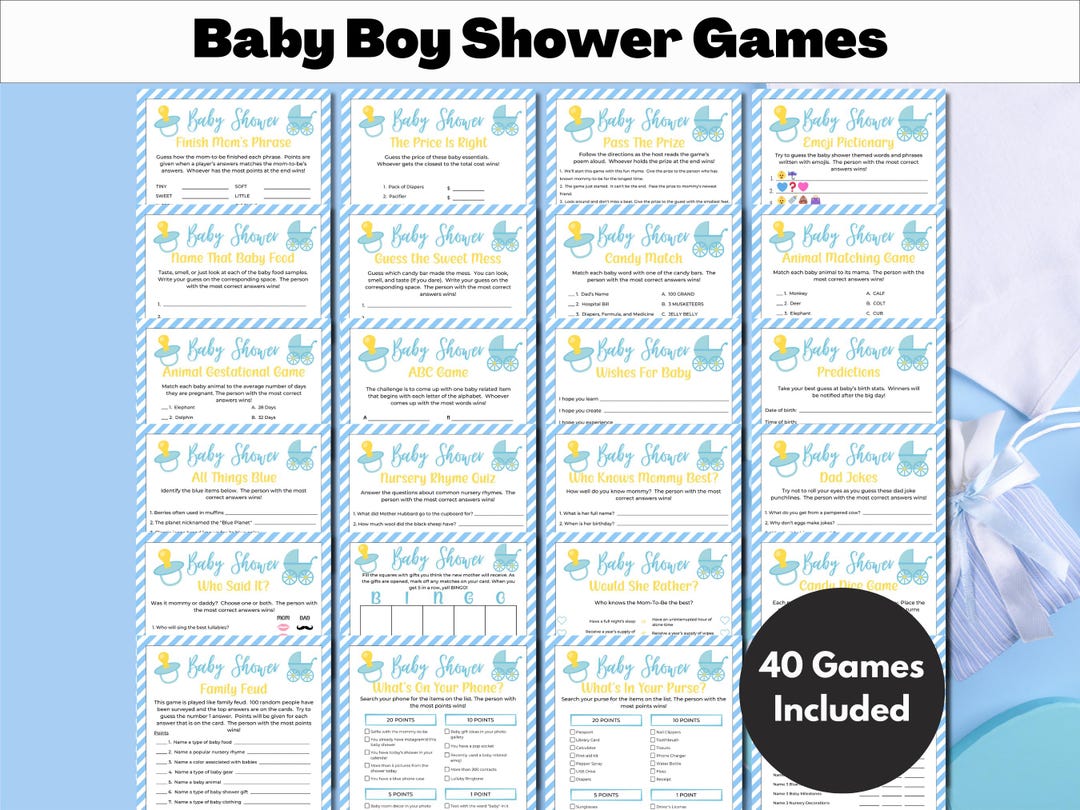 Baby Shower Games | Baby Boy | Baby Boy Shower | Printable Baby Shower ...