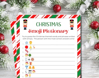 CHRISTMAS Emoji Pictionary Game Christmas Game Holiday Christmas Party ...
