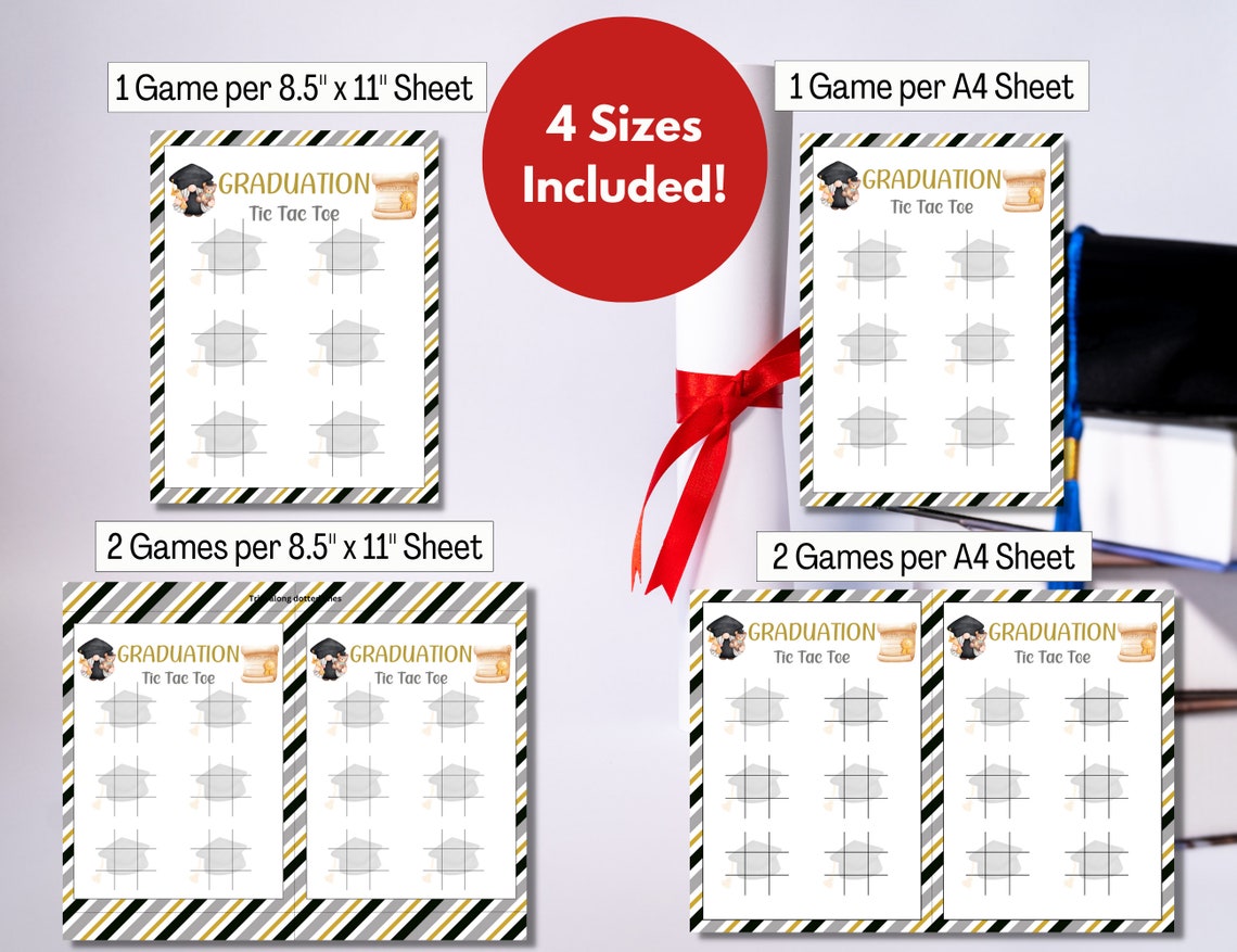 Graduation Tic Tac Toe Game | Kids Graduation Games | 2024 Graduation ...