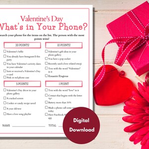 Valentines Day What's in Your Phone Game, Ice Breaker Games, Valentines ...