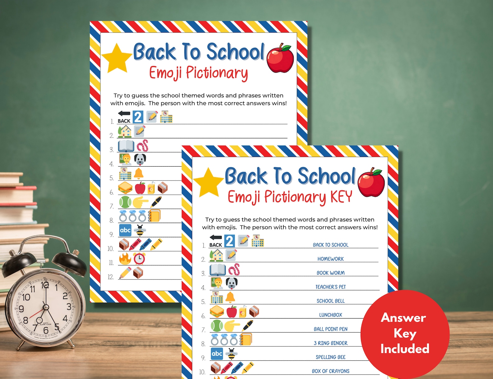 Back to School Emoji Pictionary | Back to School Emoji Game | Back to ...