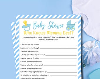 Baby Shower Printable Game (who Knows Mommy Best) - Etsy