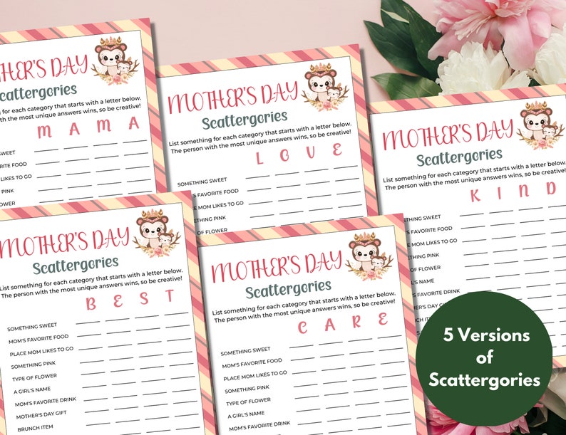 Mothers Day Games Mothers Day Party Game Mothers Day Game Bundle ...