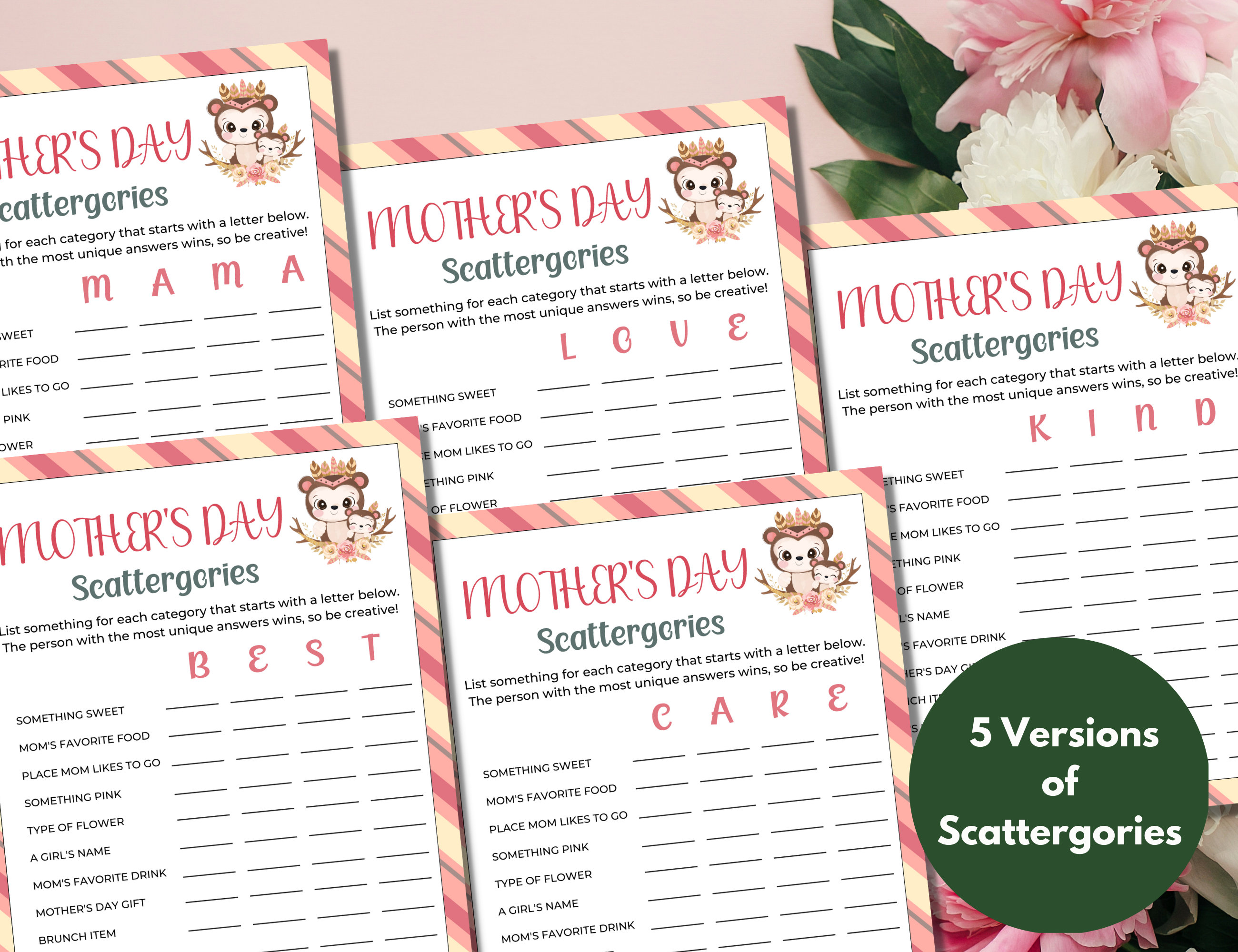 Mothers Day Games | Mothers Day Party Game | Mothers Day Game Bundle ...