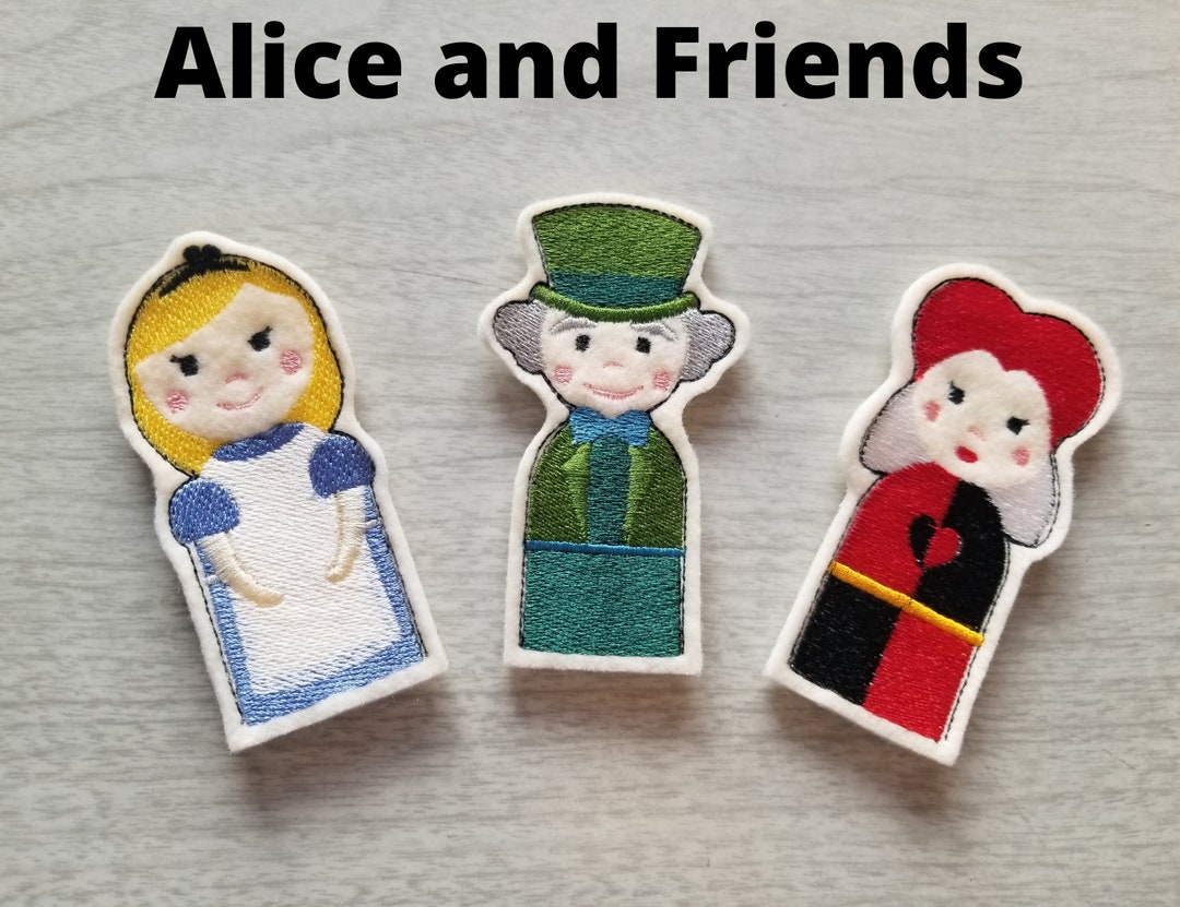 Alice and Friends, Embroidered Felt Finger Puppets, Storybook Puppets ...
